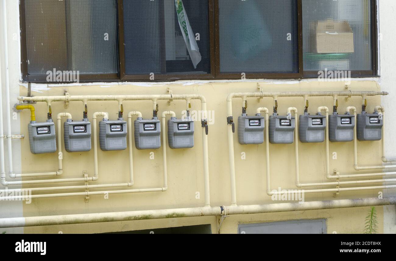 Pipes and gas-meter Stock Photo - Alamy