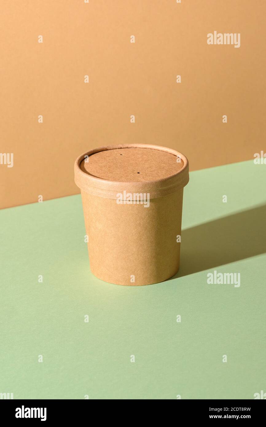 Craft paper soup cup,take away food. Ecological individual package ...