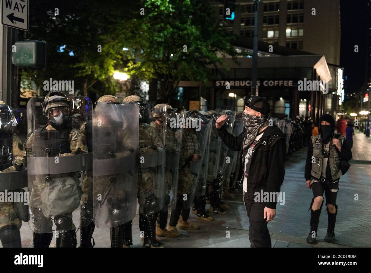 Seattle, USA - Jun 1, 2020: National Guard in Westlake late in the day ...