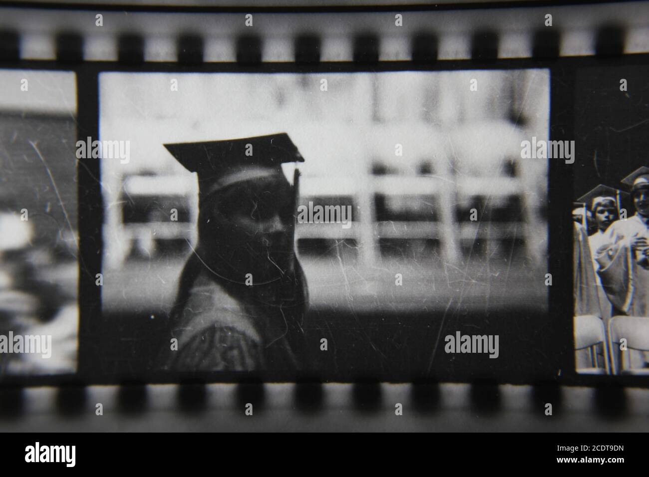 Fine 1970s vintage black and white photography of a commencement ...