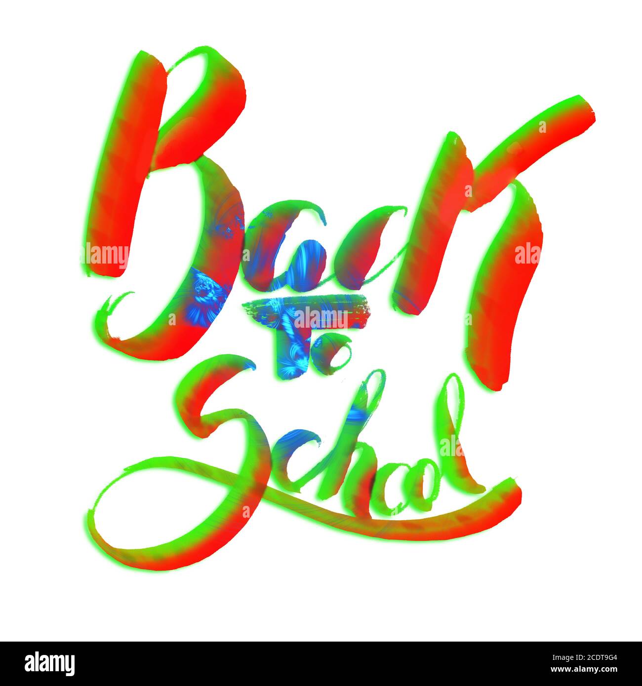 Back to school words lettering watercolor painted Stock Photo - Alamy