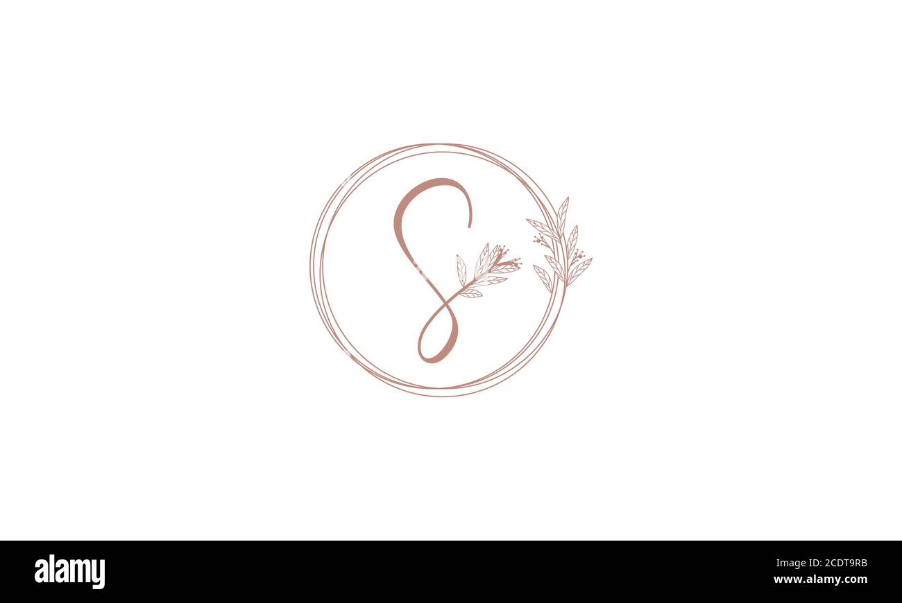 luxury handwritten letter S with leaf flower logo design Stock Vector ...