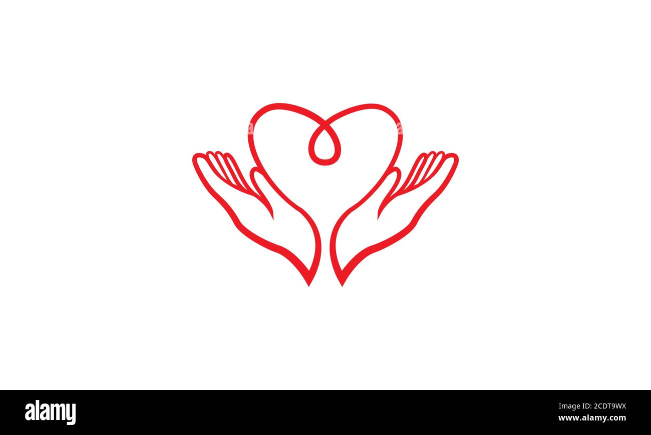 Love blood and hands up for care logo design Stock Vector Image & Art ...
