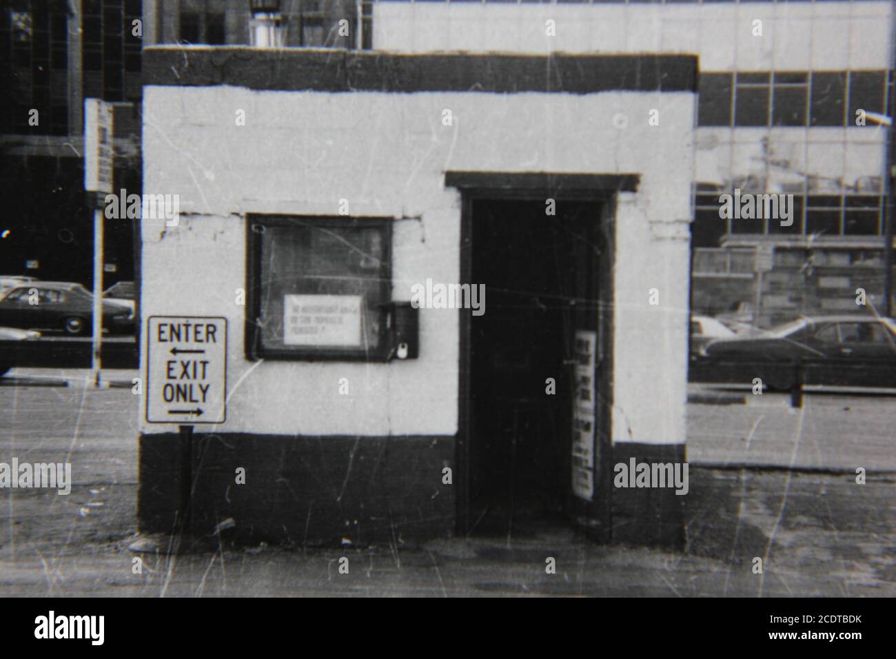 Fine 1970s vintage black and white photography of a small urban ...