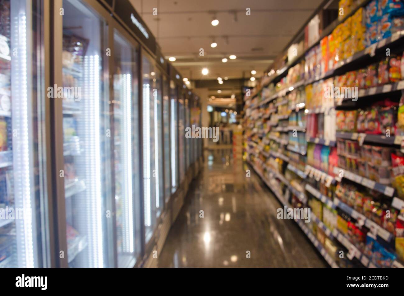 Blurred supermarket food Stock Photo - Alamy
