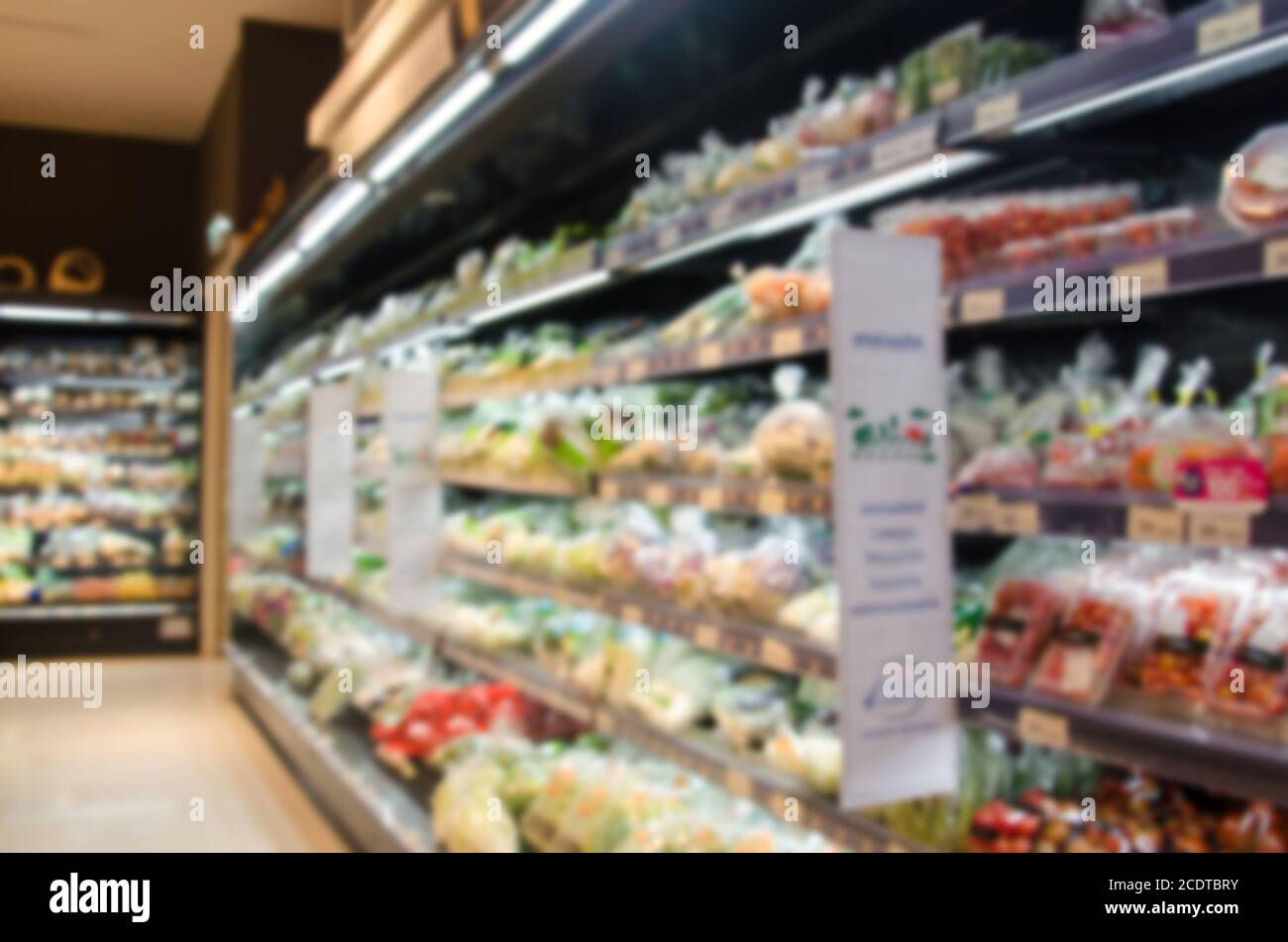 Blurred supermarket food Stock Photo - Alamy