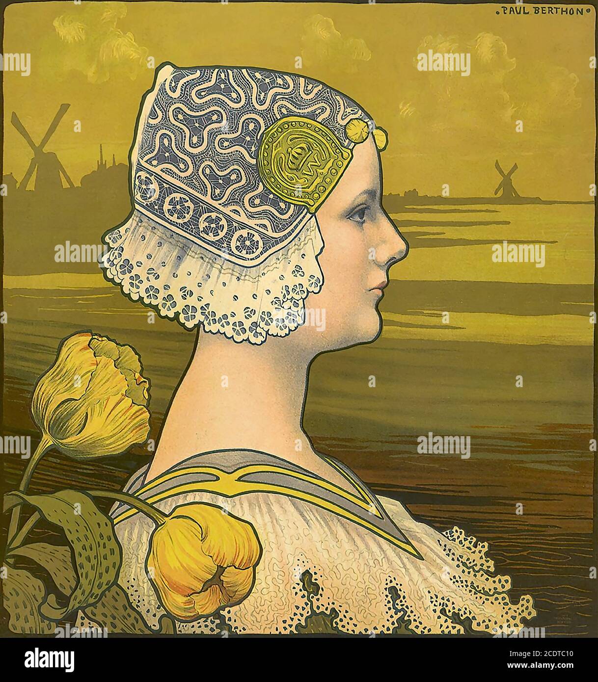 Dutch lady with tulips hi-res stock photography and images - Alamy