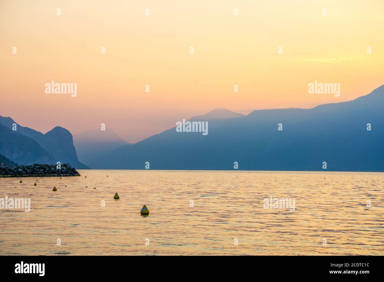 Beautiful morning at the lake of Garda Stock Photo - Alamy