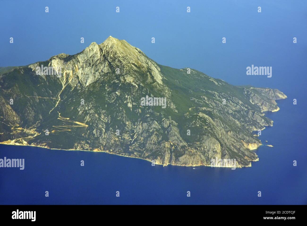 Mount Athos, Greece, aerial view Stock Photo - Alamy