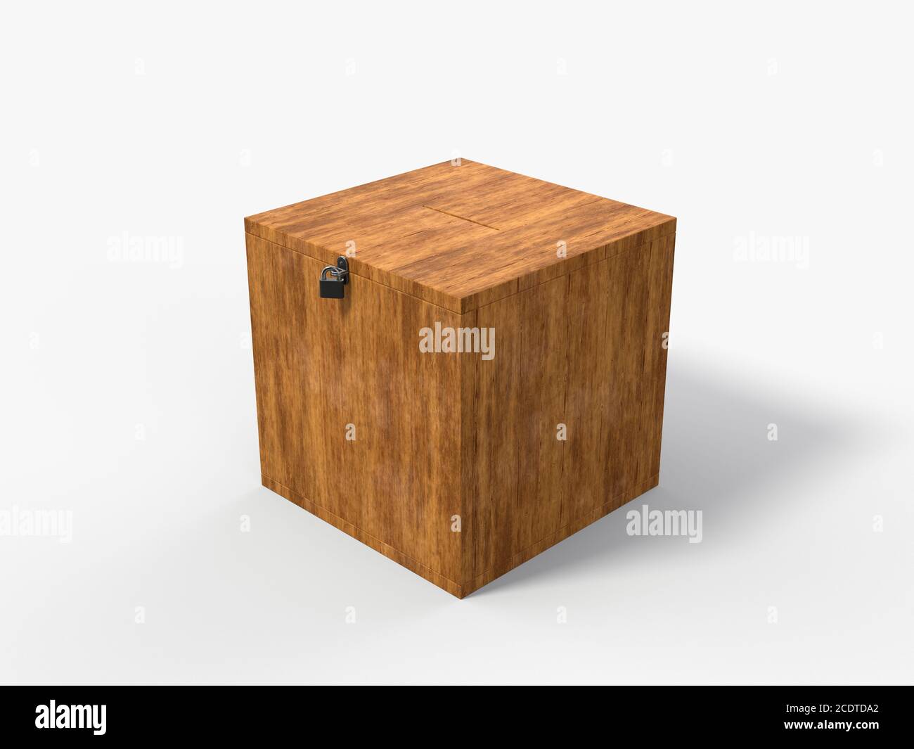 old style voting box with padlock. 3D illustration, suitable for ...