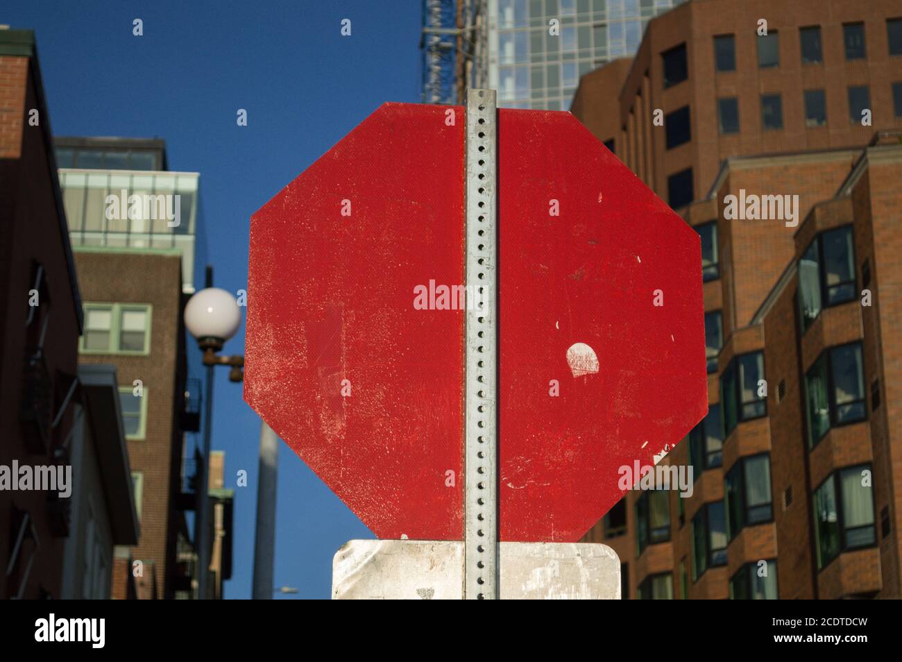 Back of a Red Stop Sign in Downtown Seattle, Washington, USA Stock ...