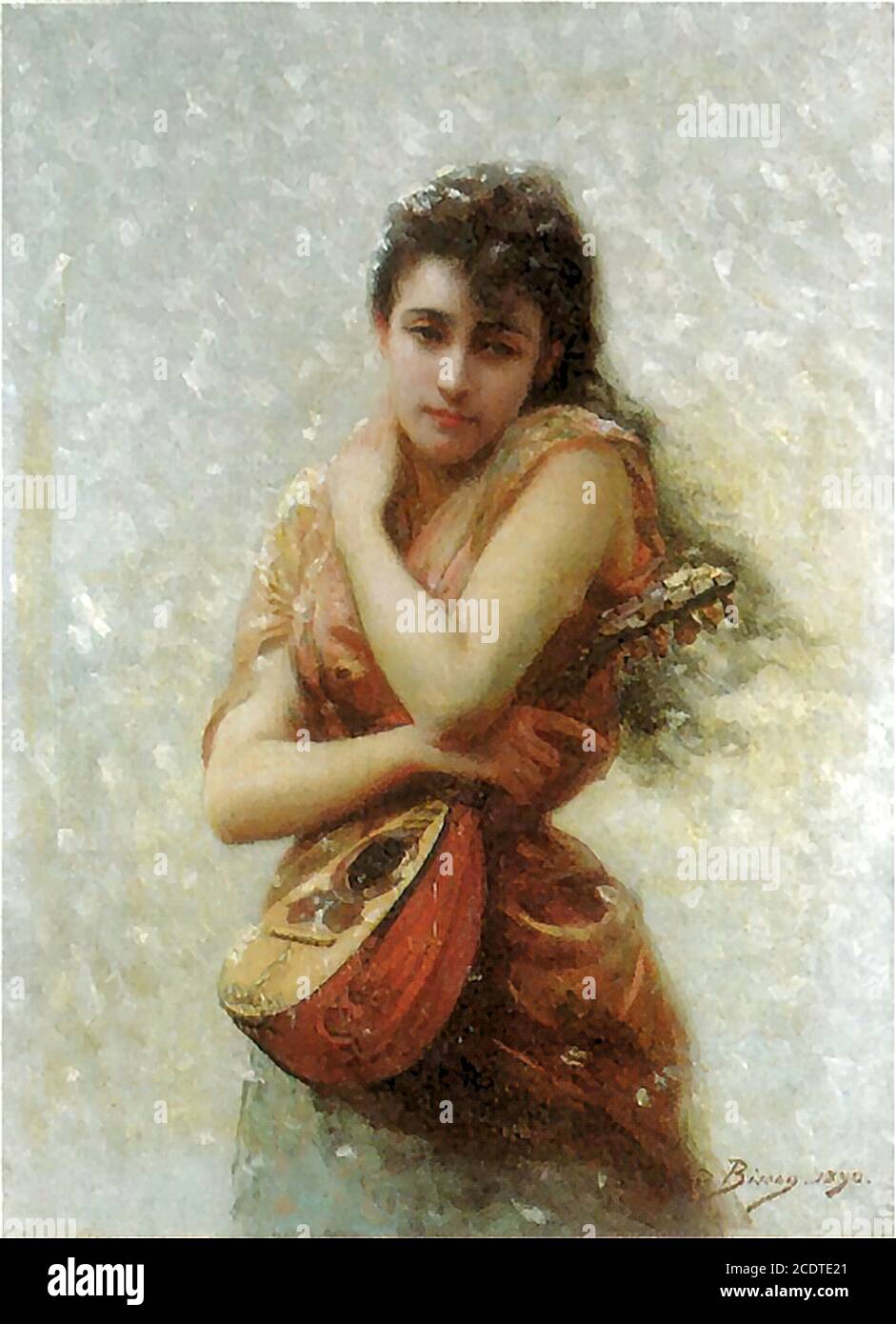 Bisson Edouard - the Mandolin Player - French School - 19th Century ...