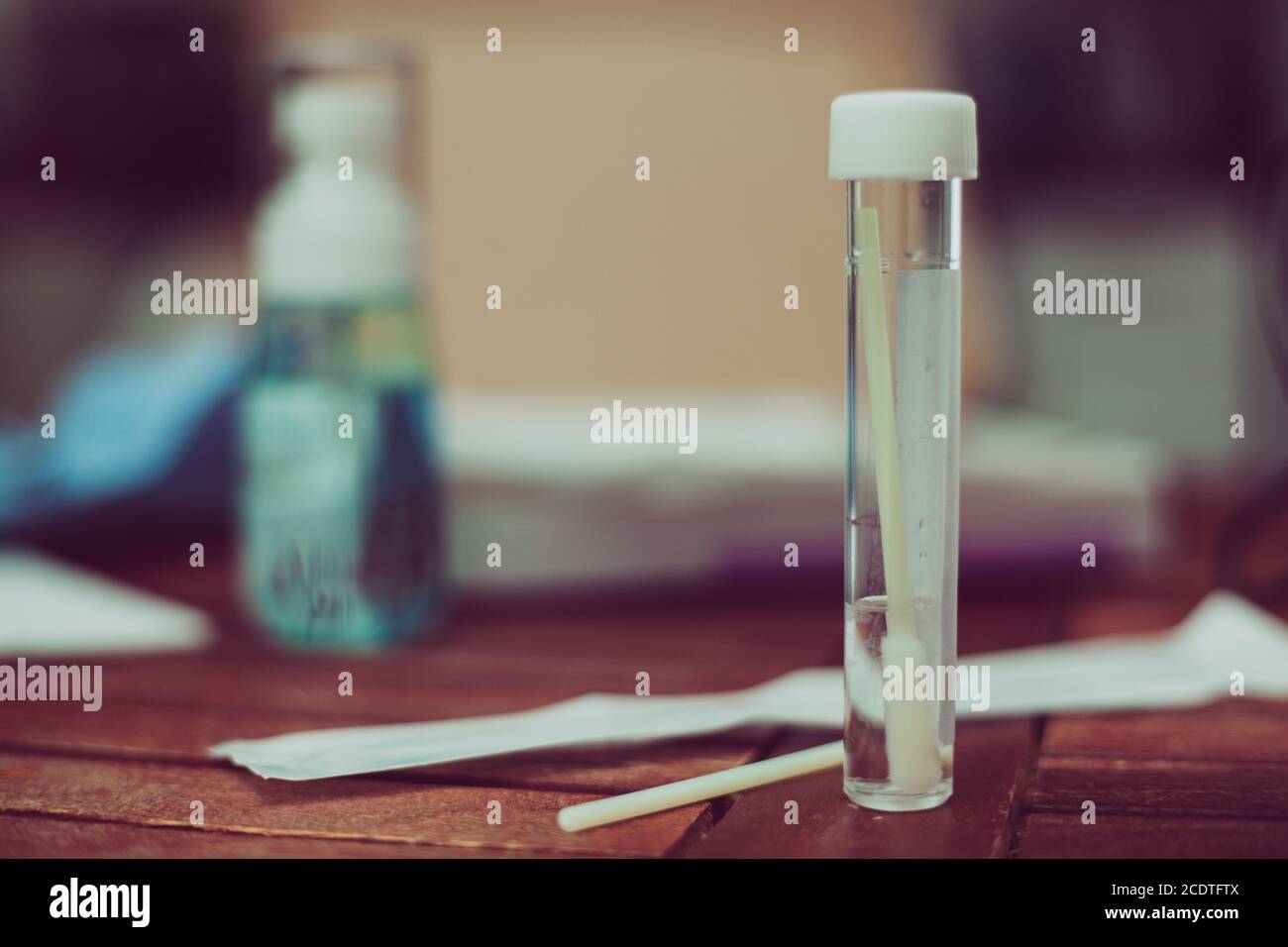 closeup photo of a Covid swab test from the home kit Stock Photo - Alamy