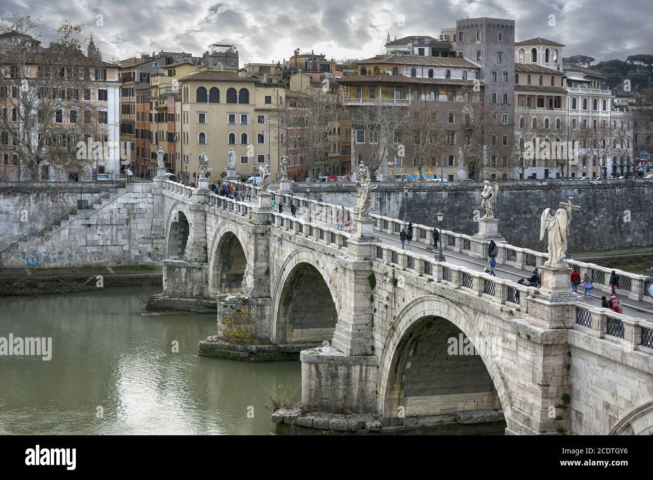 Rome bridge of angels hi-res stock photography and images - Alamy