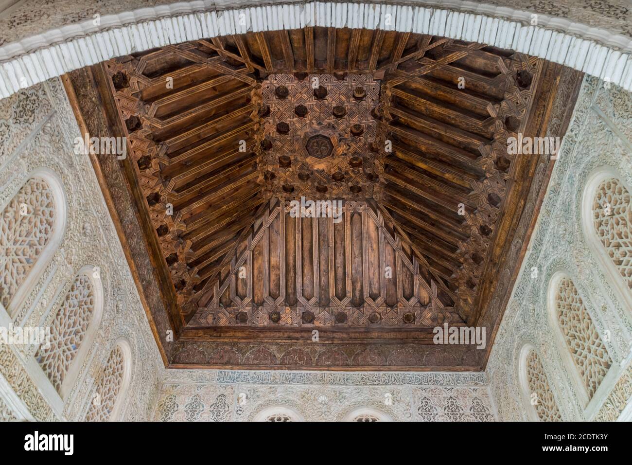 Rooftop interior with design pattern in Granada, Spain, Europe Stock ...