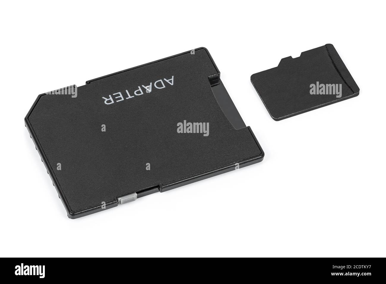 MicroSD memory card with adapter isolated on white background with ...