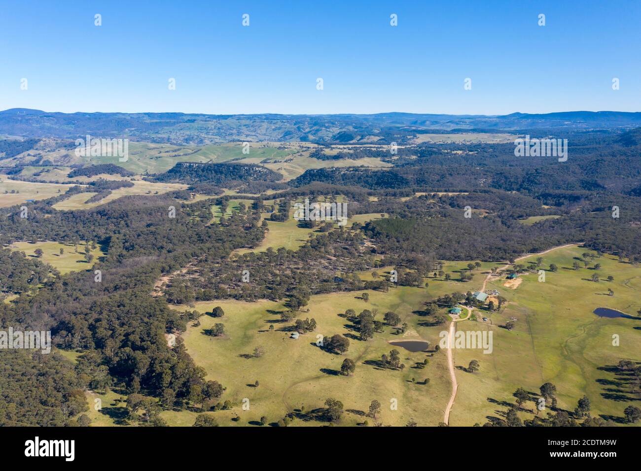 Aerial view of the Kanimbla Valley in The Blue Mountains in New South ...