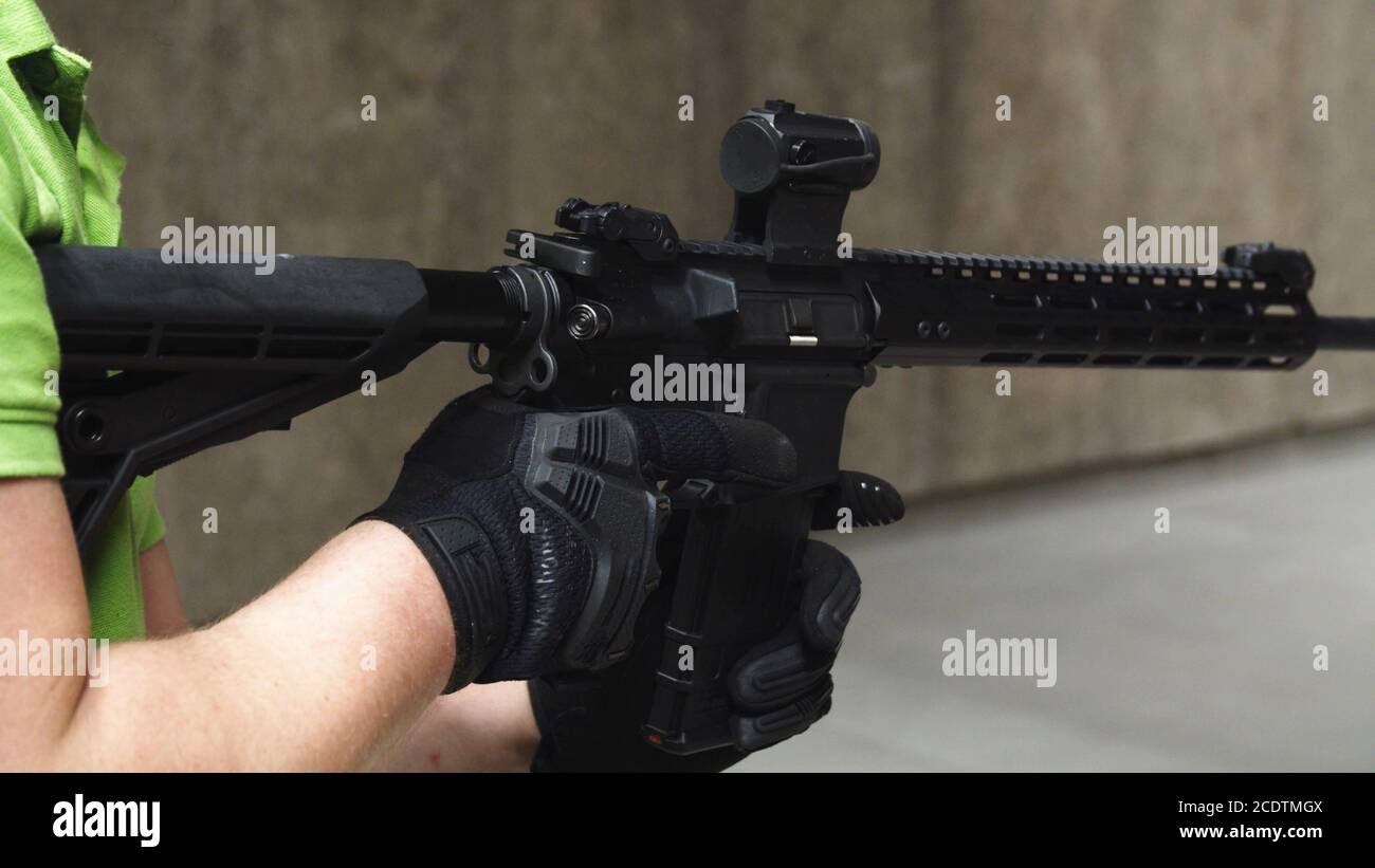 Assault weapon at firing range hi-res stock photography and images - Alamy