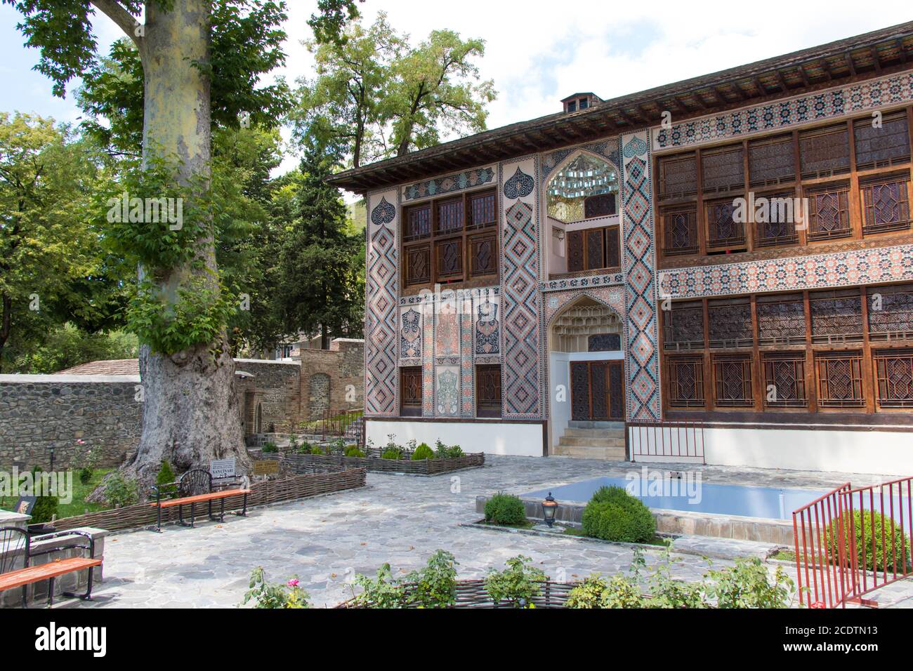 The Palace of Sheki Khans built in the 18th century in the city of ...