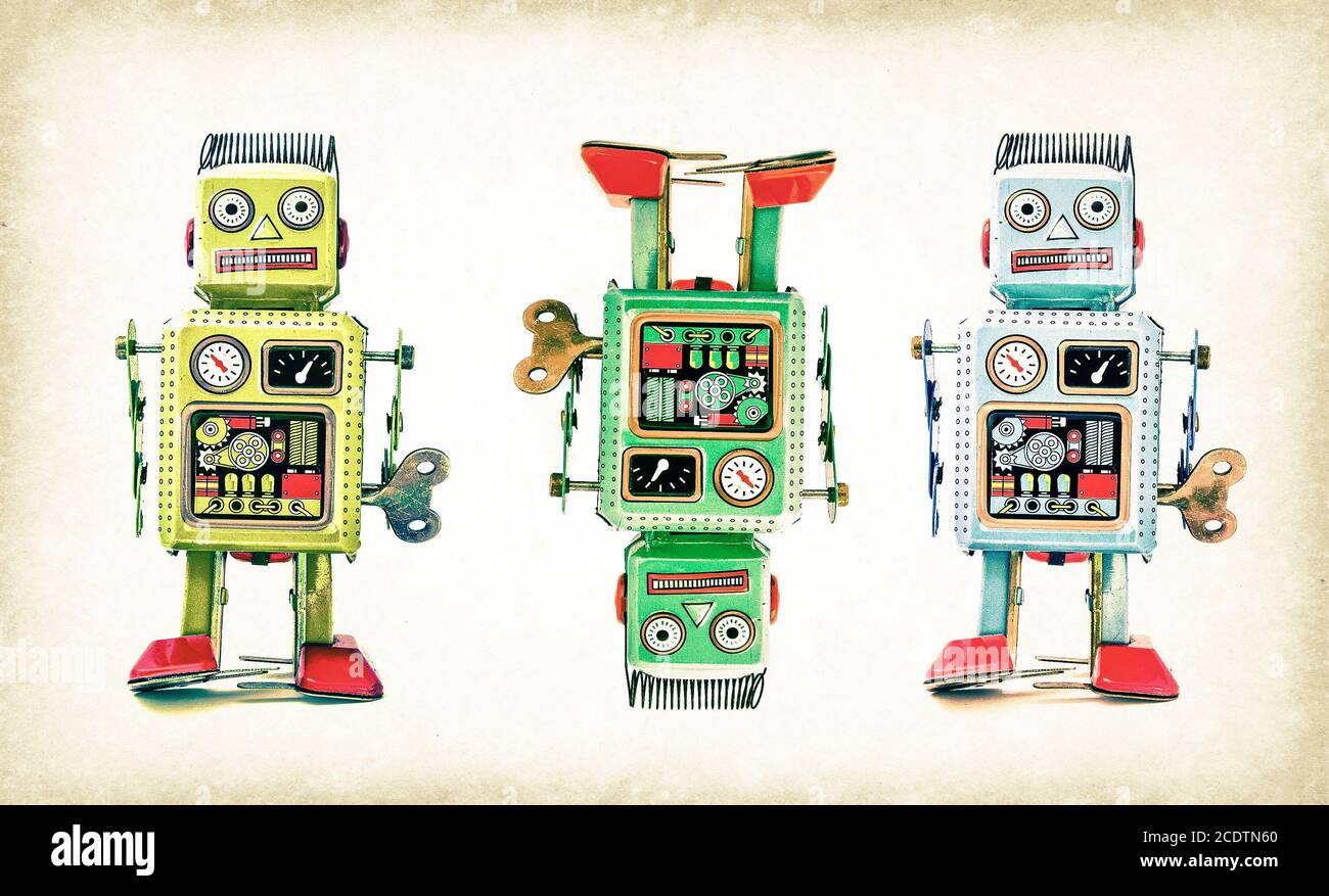 crazy robot team Stock Photo - Alamy