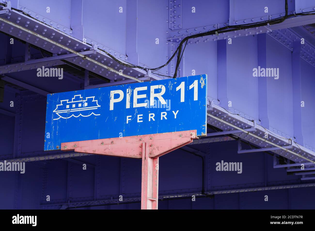 NEW YORK CITY, NY -22 AUG 2020- View of the NYC Ferry terminal at Pier ...