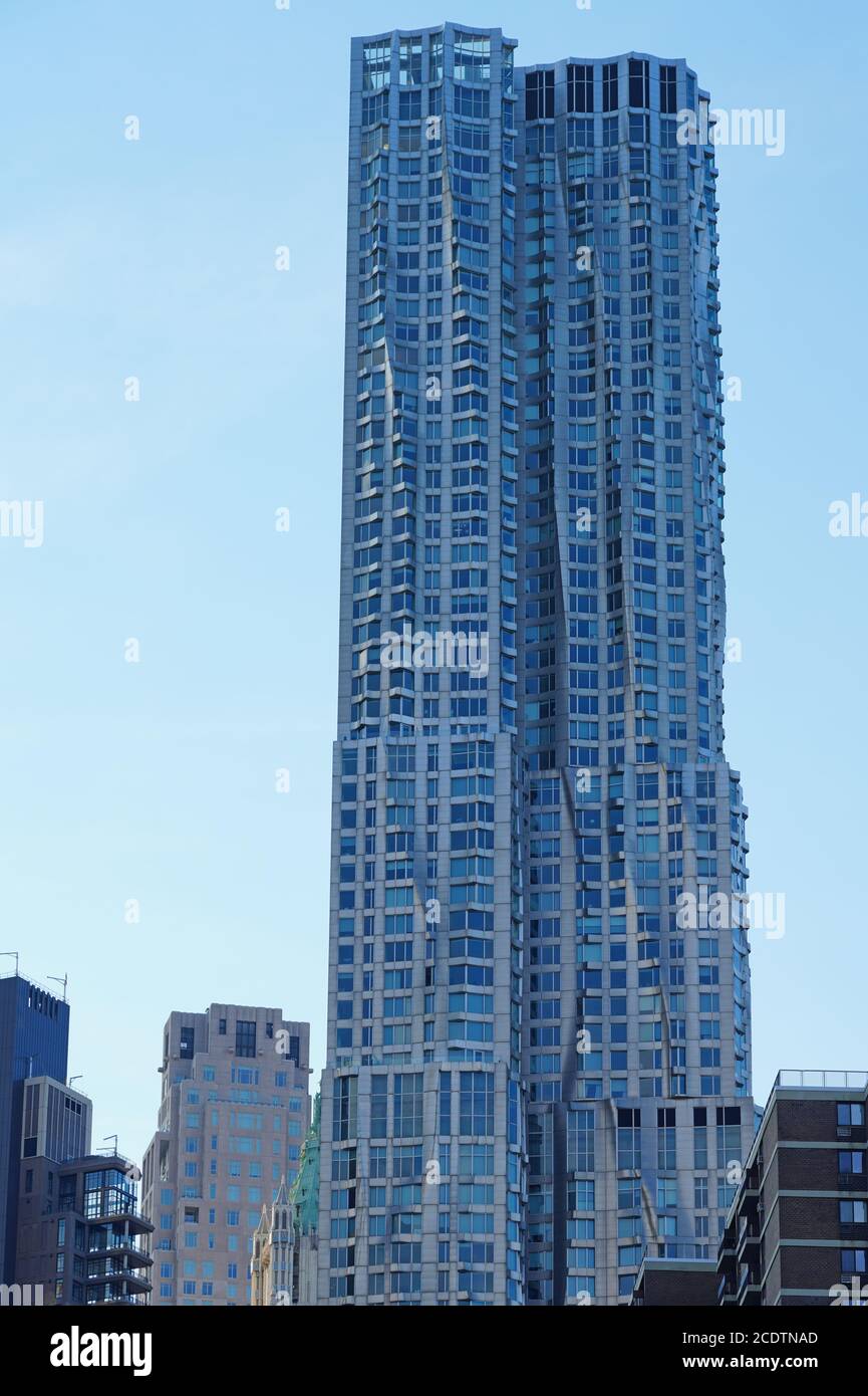NEW YORK CITY, NY -22 AUG 2020- View of the 8 Spruce Street New York by ...