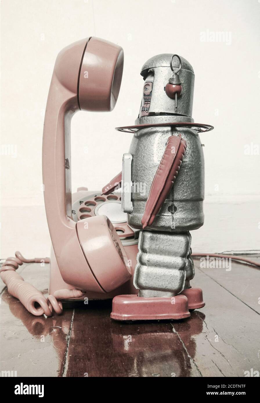 vintage robot phone Stock Photo - Alamy