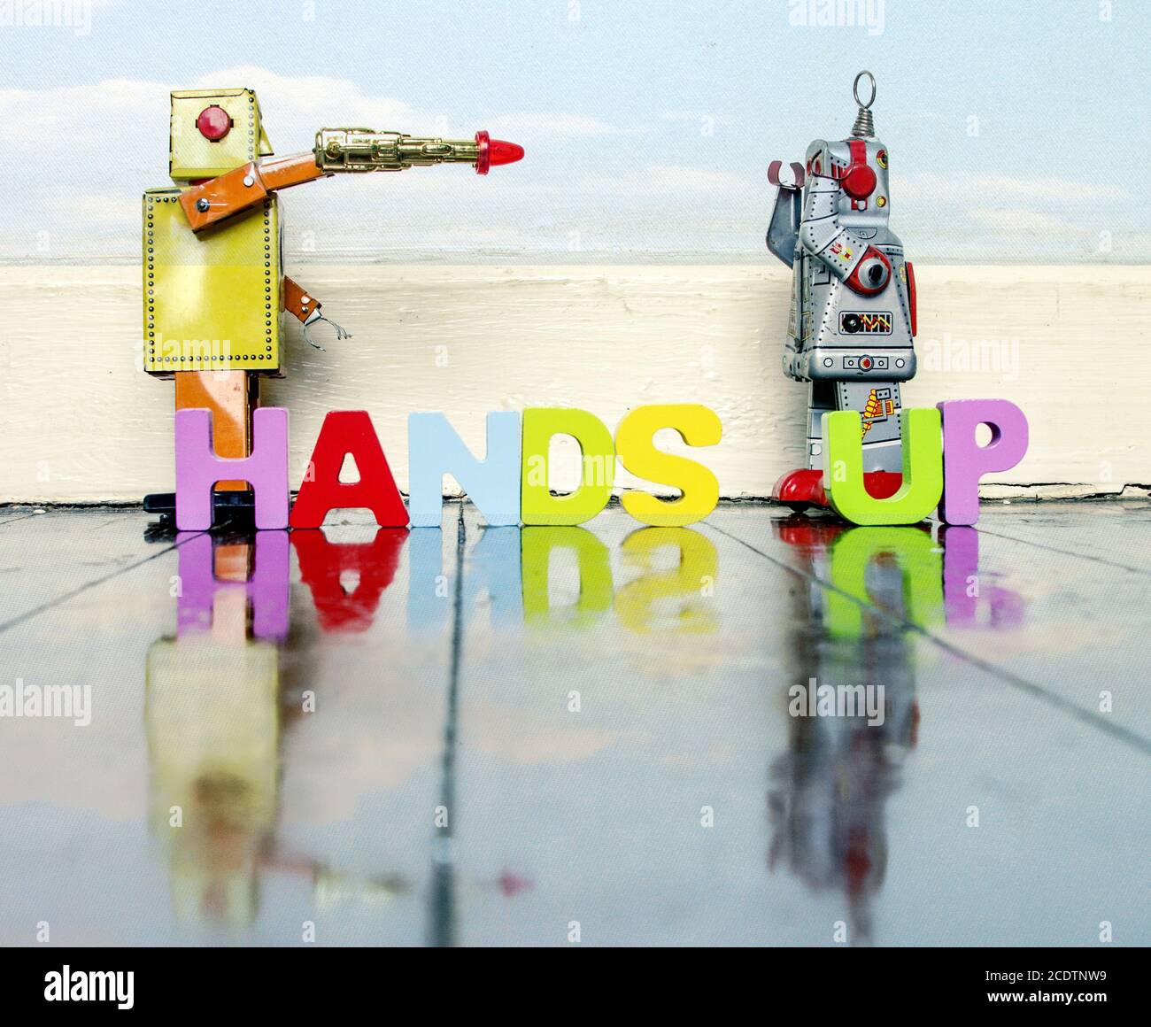 hands up robots Stock Photo - Alamy