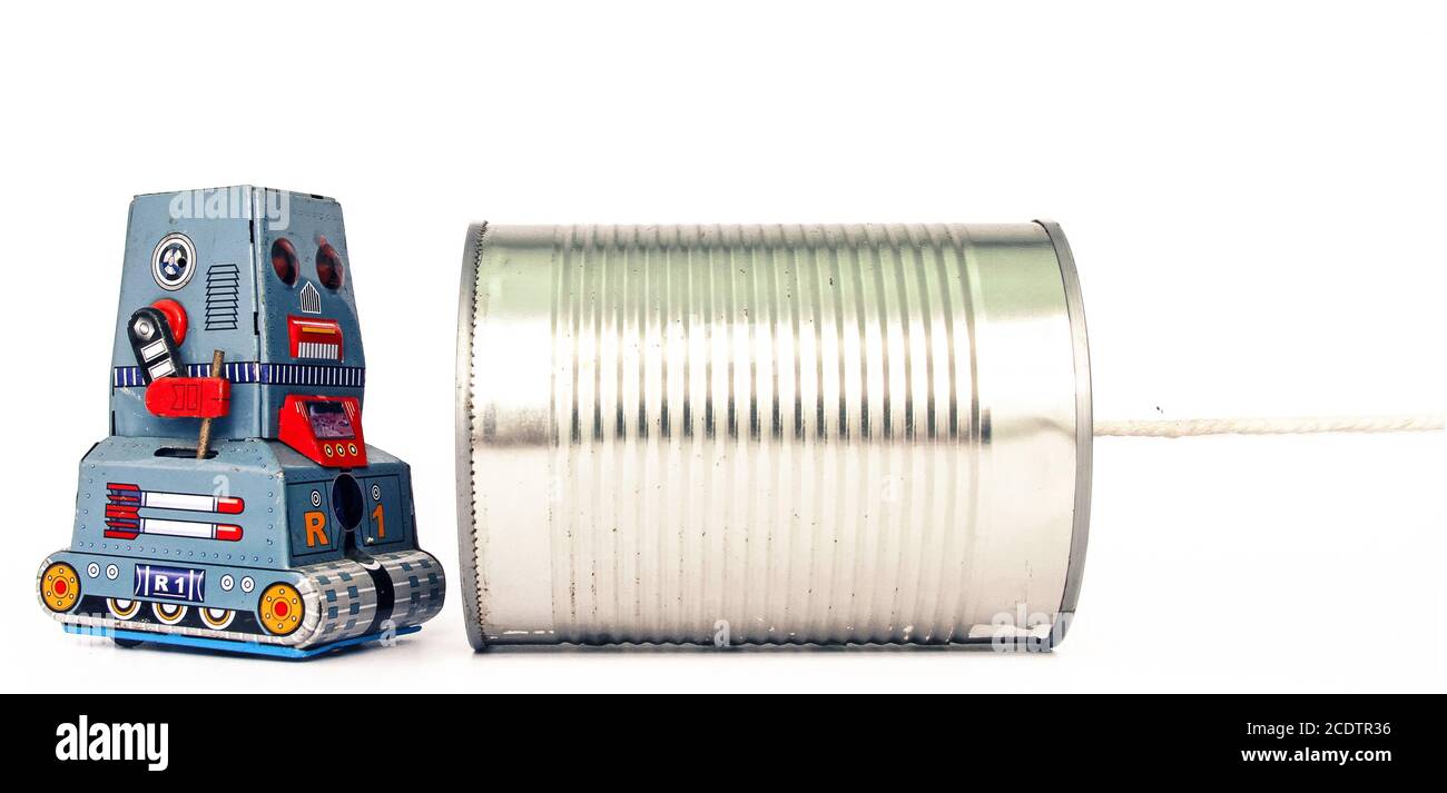robot tin can Stock Photo - Alamy