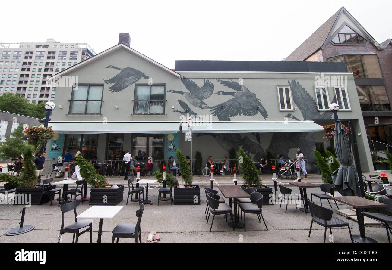 Toronto, Canada. 29th Aug, 2020. A mural is seen on the outside wall of ...