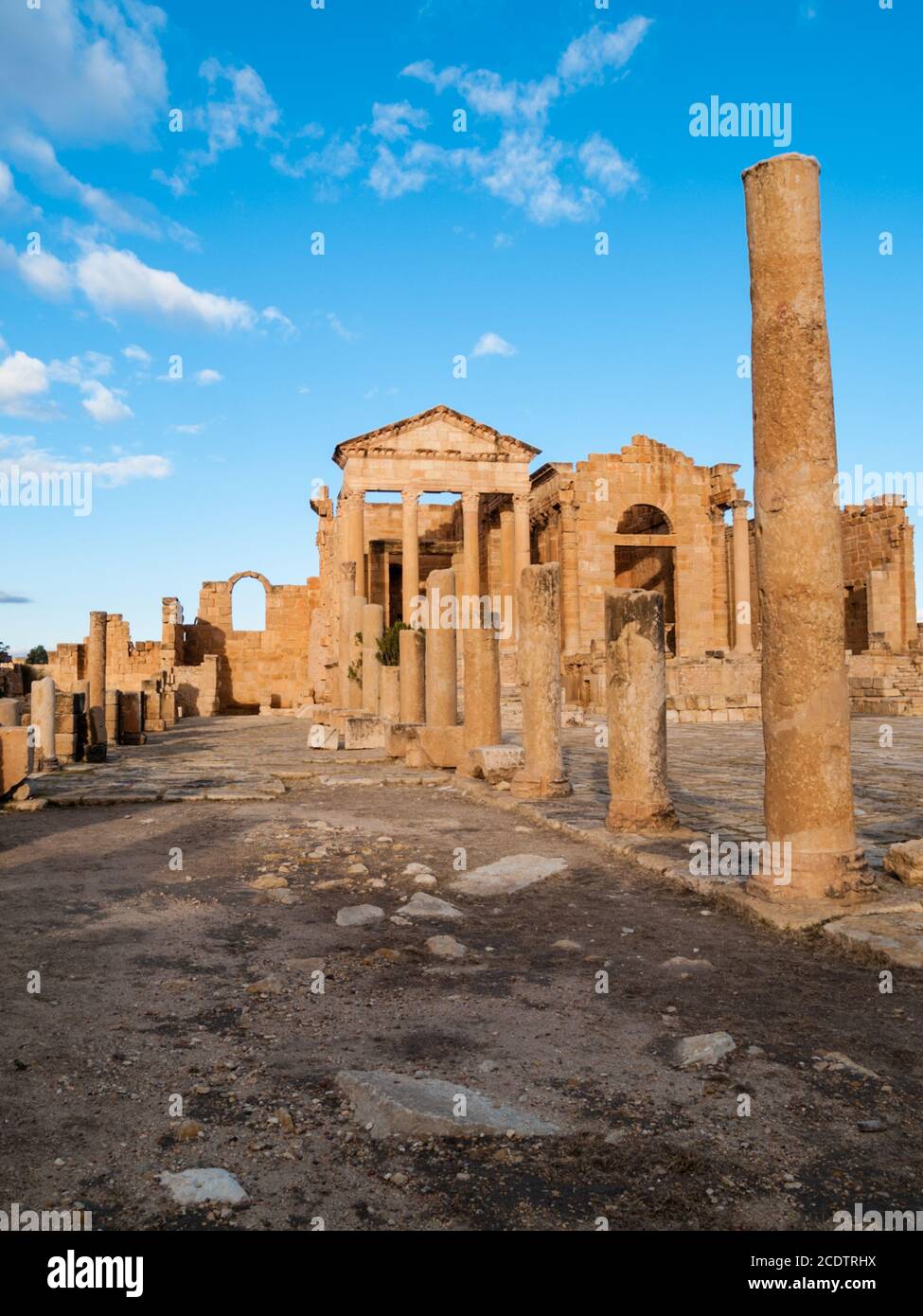 The archaeological site of Sbeitla is located in Sbeitla in Tunisia, in ...