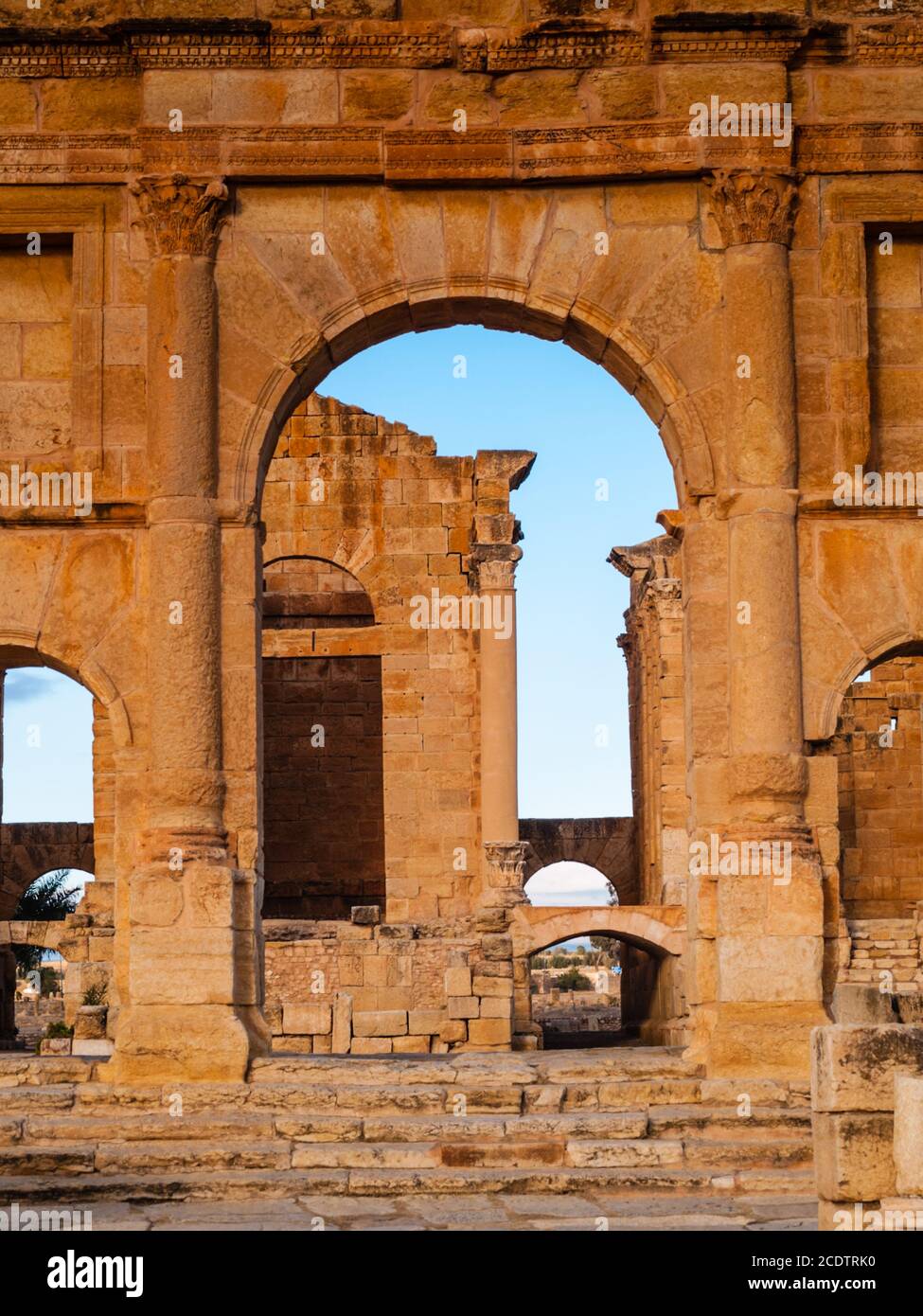 The archaeological site of Sbeitla is located in Sbeitla in Tunisia, in ...