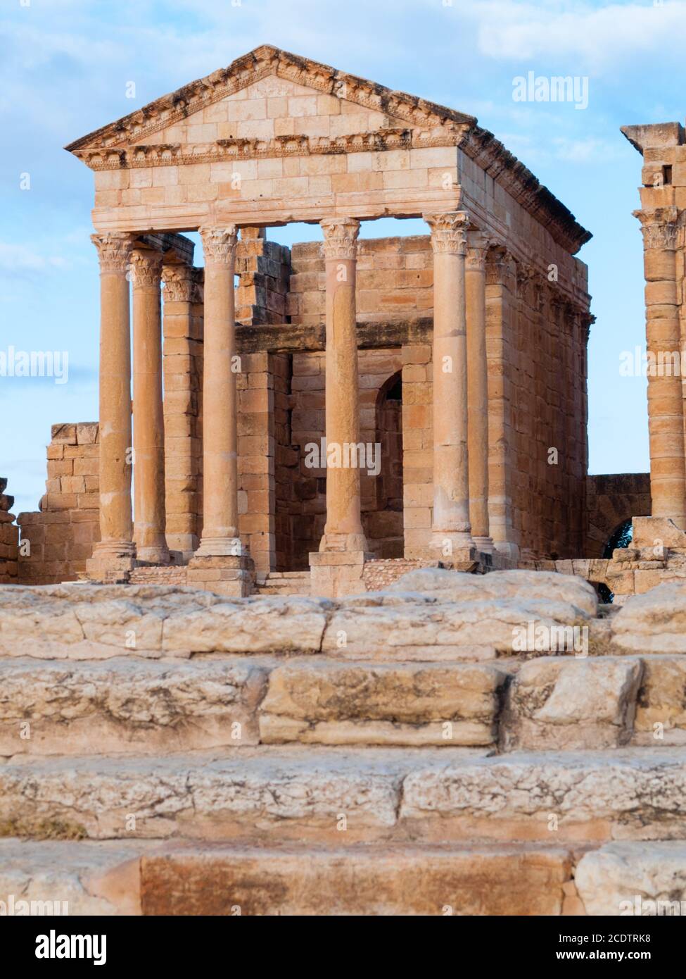 The archaeological site of Sbeitla is located in Sbeitla in Tunisia, in ...