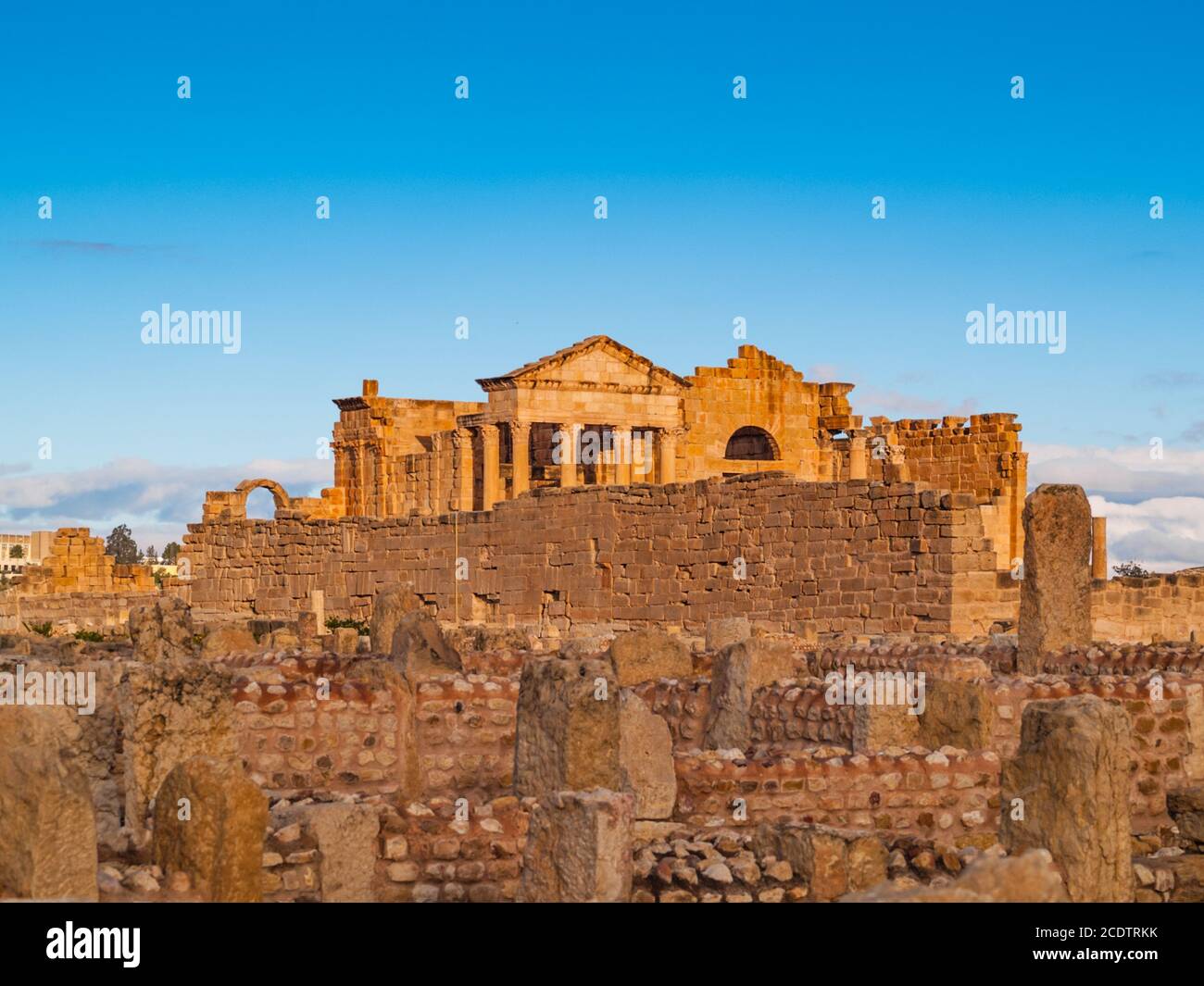 The archaeological site of Sbeitla is located in Sbeitla in Tunisia, in ...