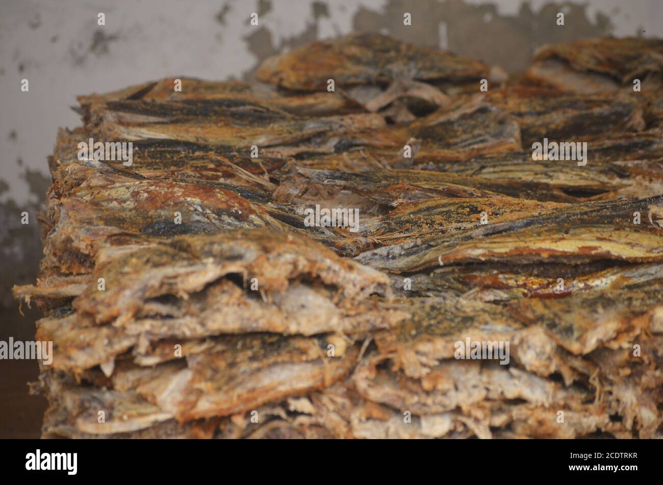 Racks of sun-dried (guédj), salted and/or smoked fish (kétiakh) in ...