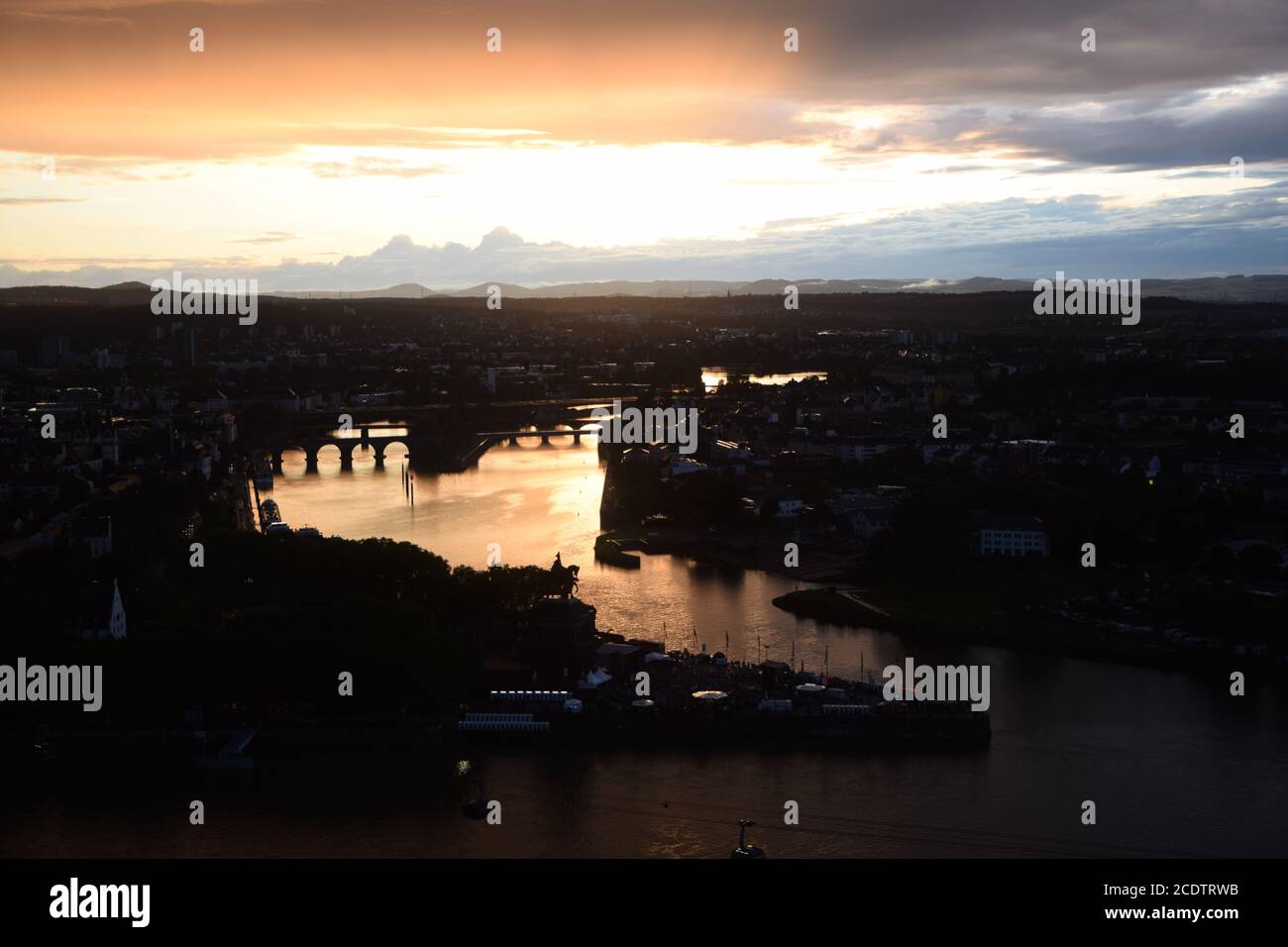 German corner in Koblenz Stock Photo - Alamy