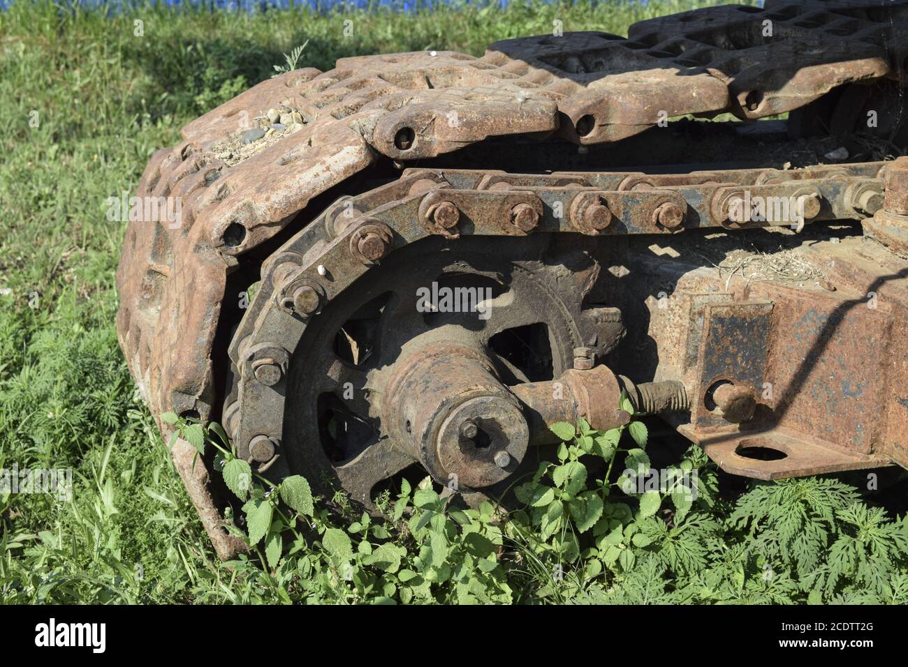 Combine continuous track Stock Photo - Alamy