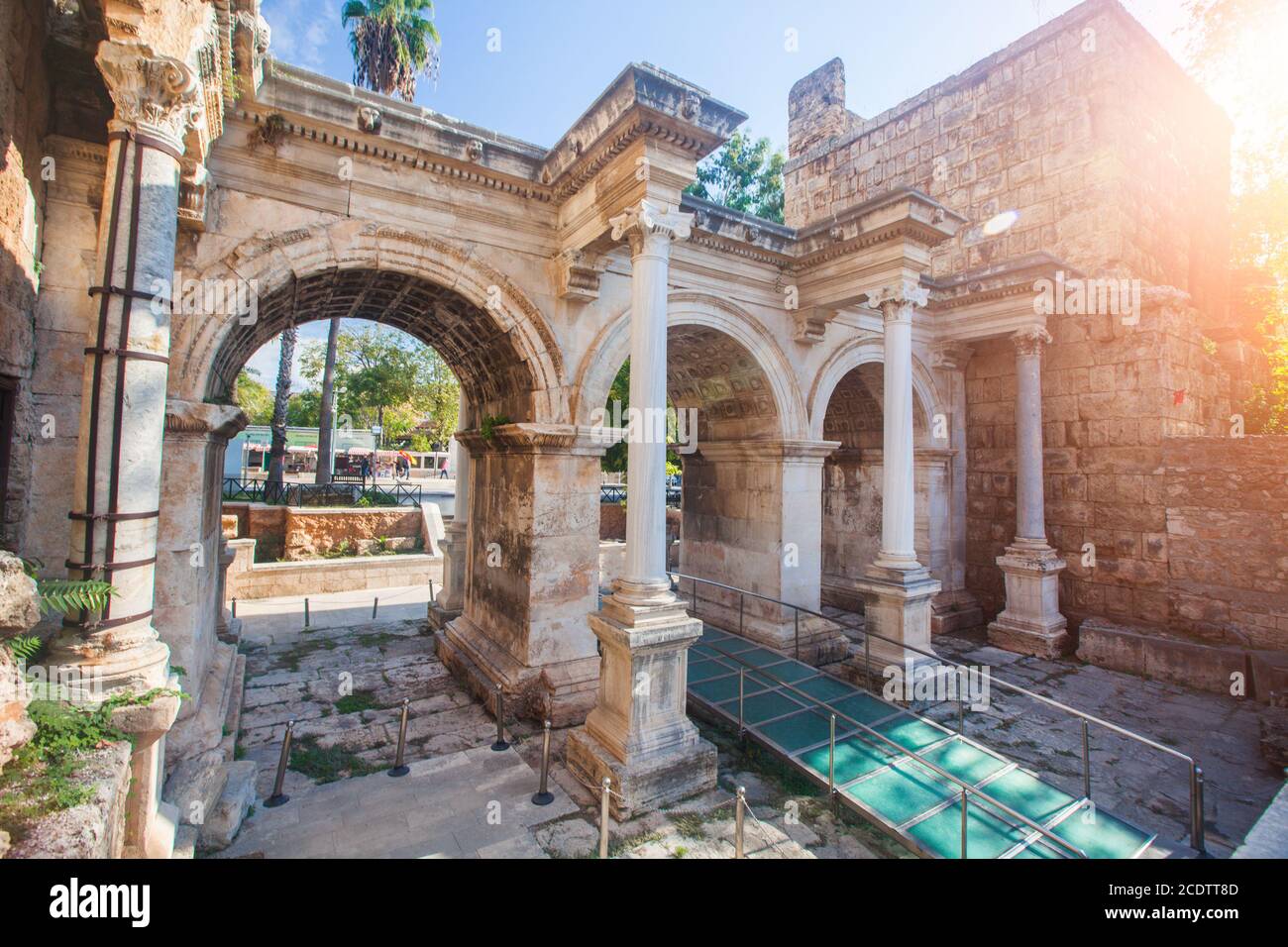 Hadrian's Gate in old city of Antalya Stock Photo - Alamy