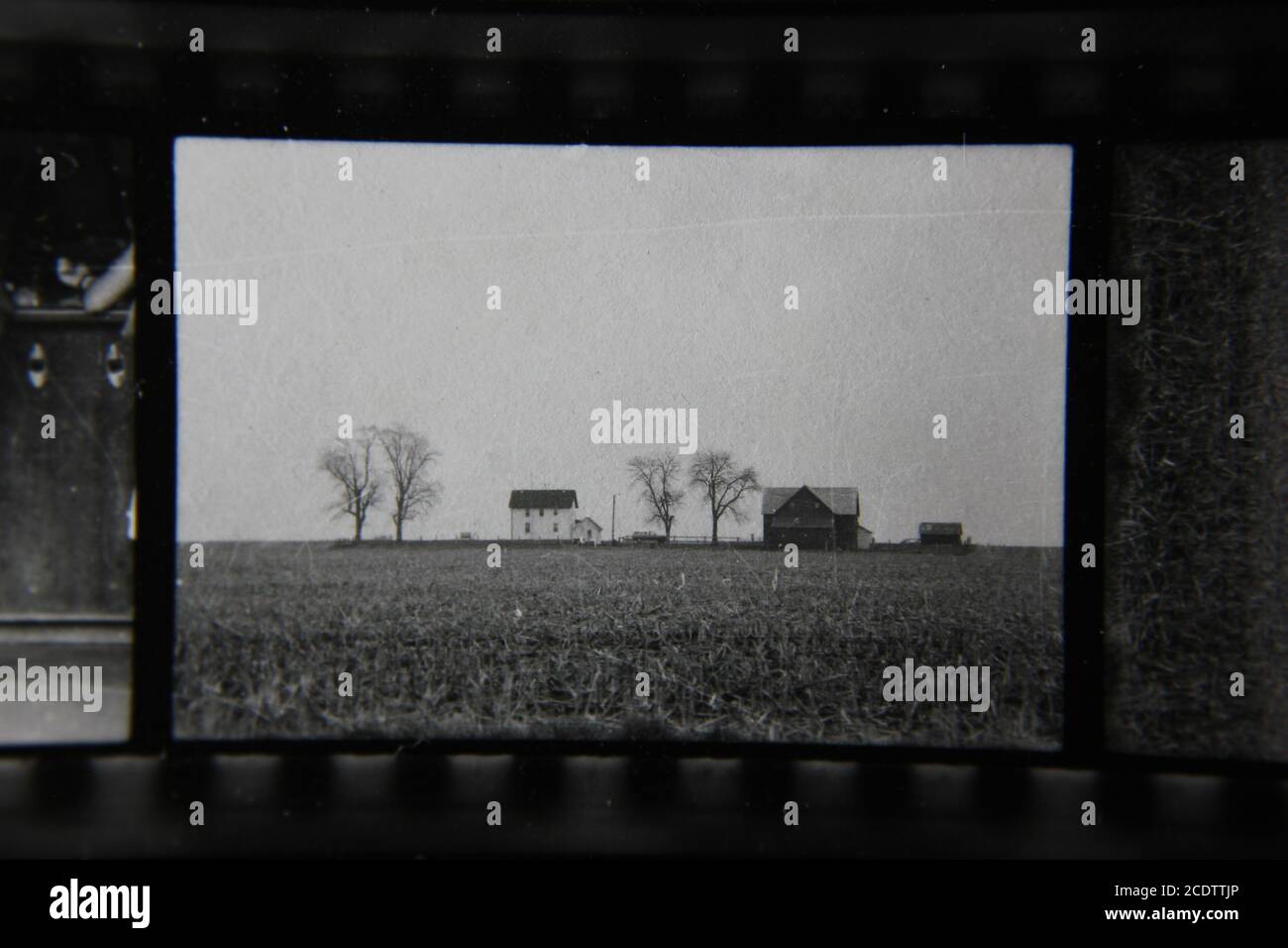 Fine 1970s vintage black and white photography of a secluded farm house ...