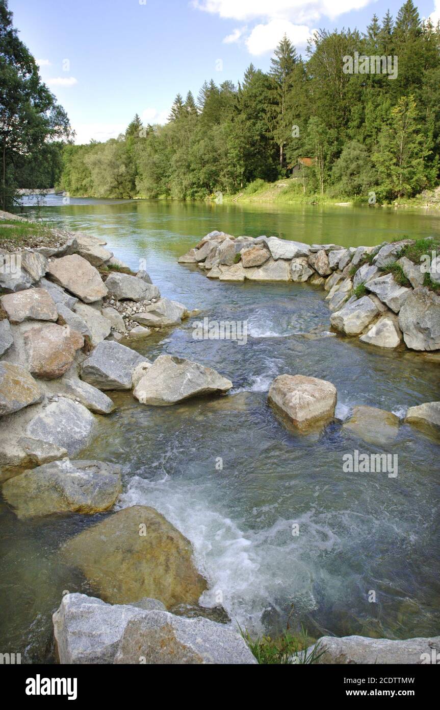 fish ladder at river Isar in Bavaria, Germany Stock Photo - Alamy