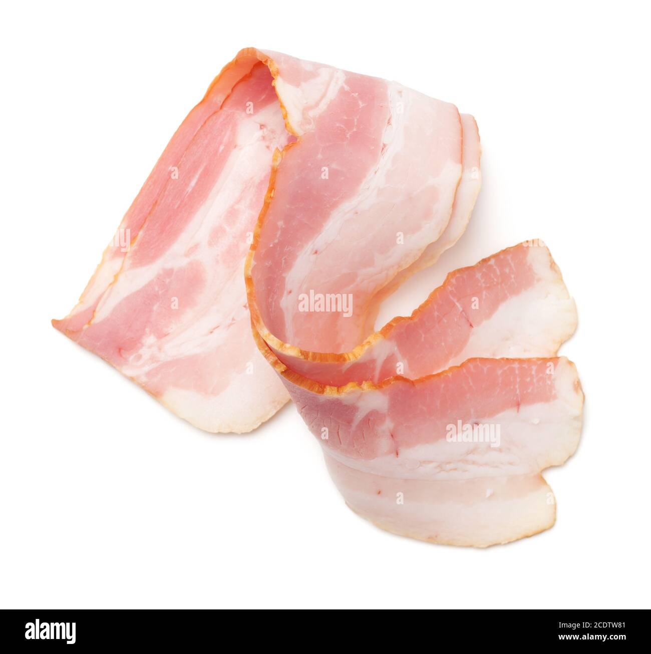 Bacon Isolated on White Background Stock Photo - Alamy