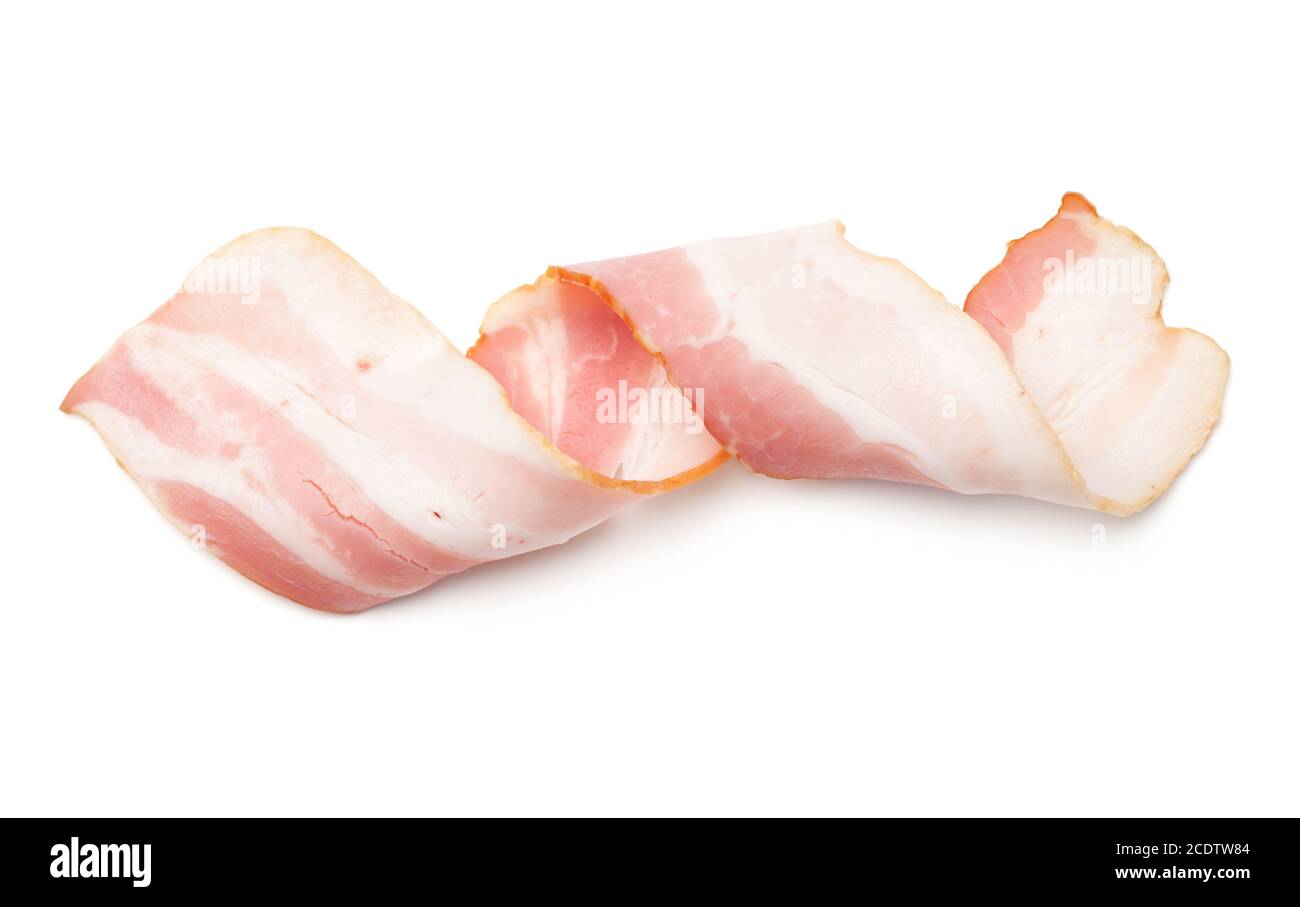 Bacon Isolated on White Background Stock Photo - Alamy