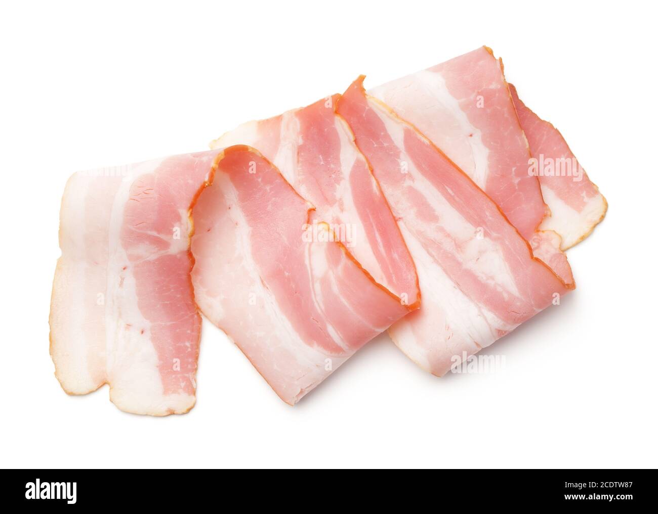 Bacon Isolated on White Background Stock Photo - Alamy