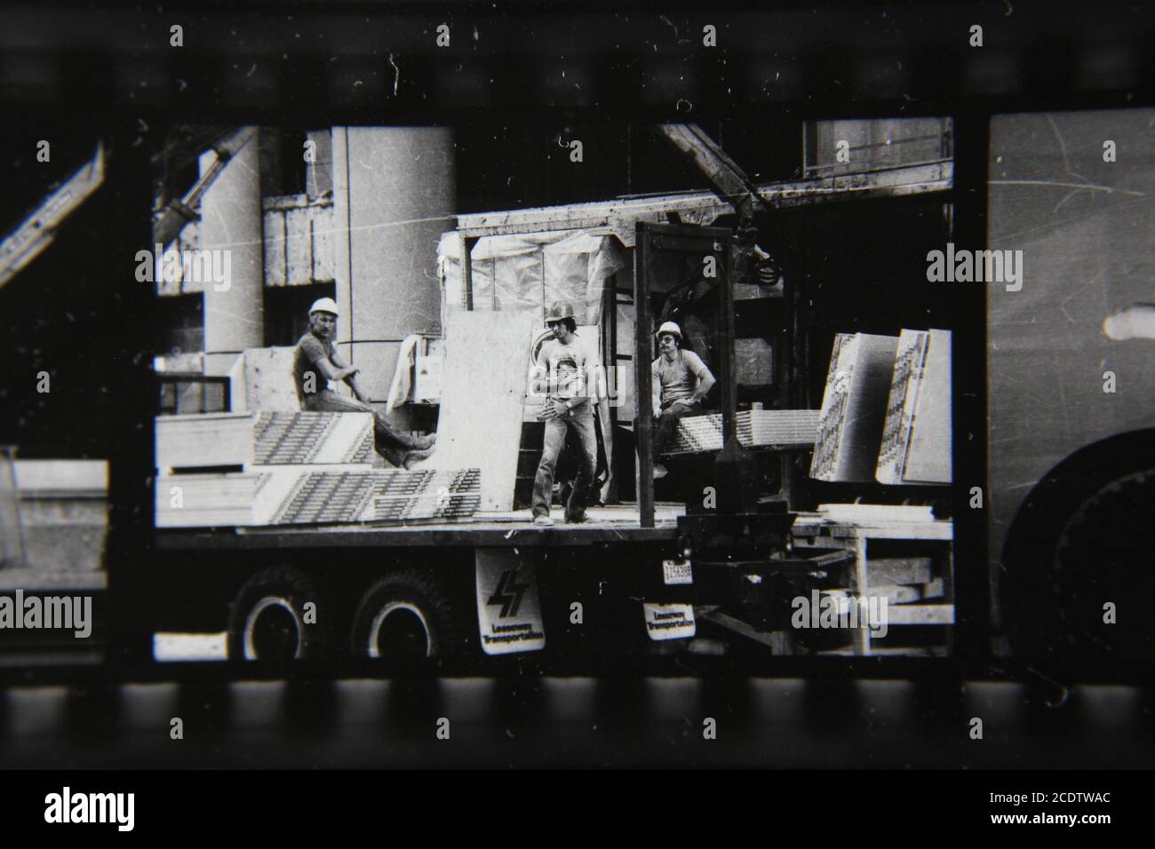 Fine 1970s vintage black and white photography of construction workers ...