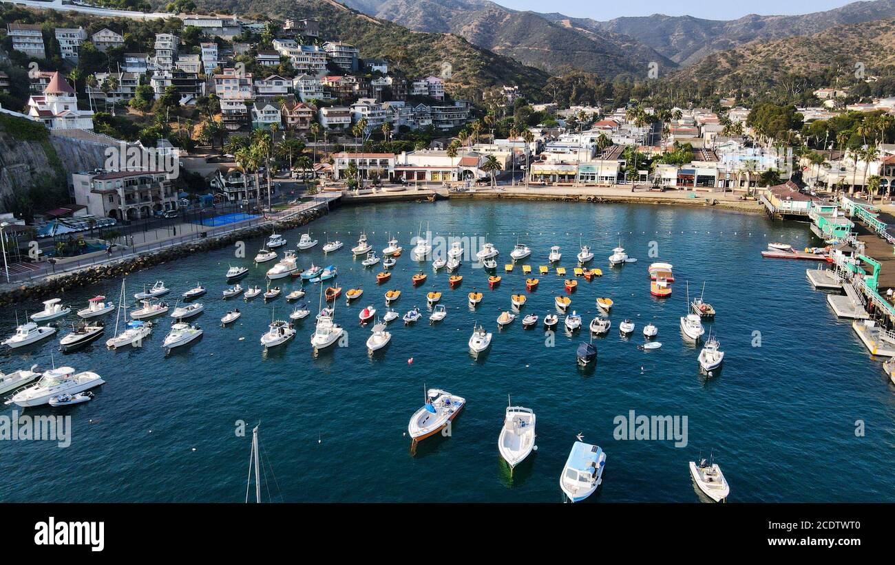 Aerial photo overlooking boats in Catalina, CA Stock Photo - Alamy