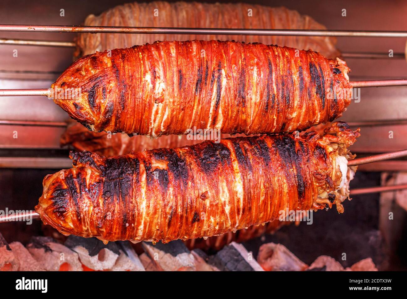 Grilled Turkish food "Kokorec (kokoreç)", similar doner kebab Stock ...