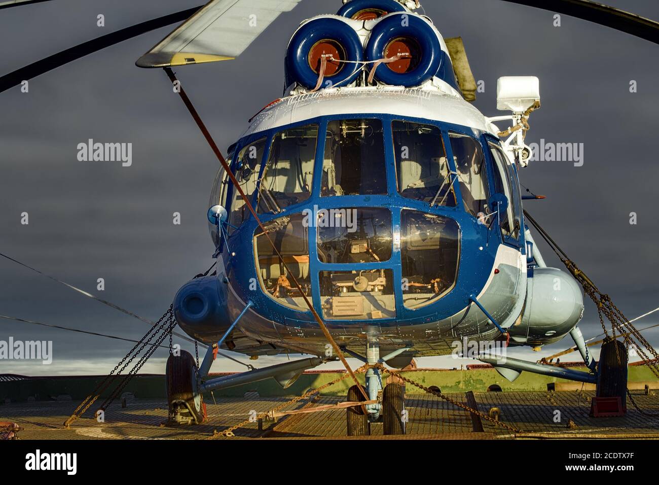 ship-based helicopter for ice observation Stock Photo - Alamy