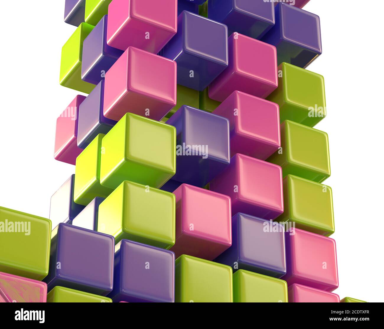 abstract color cubes block array 3d illustration Stock Photo - Alamy