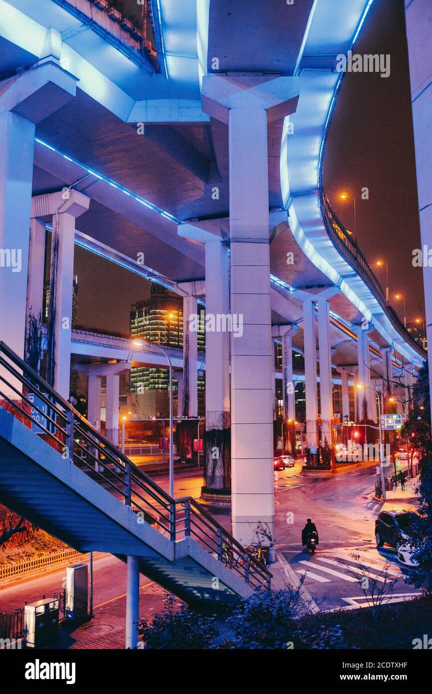 Yan'an elevated road flyover interchange Stock Photo - Alamy