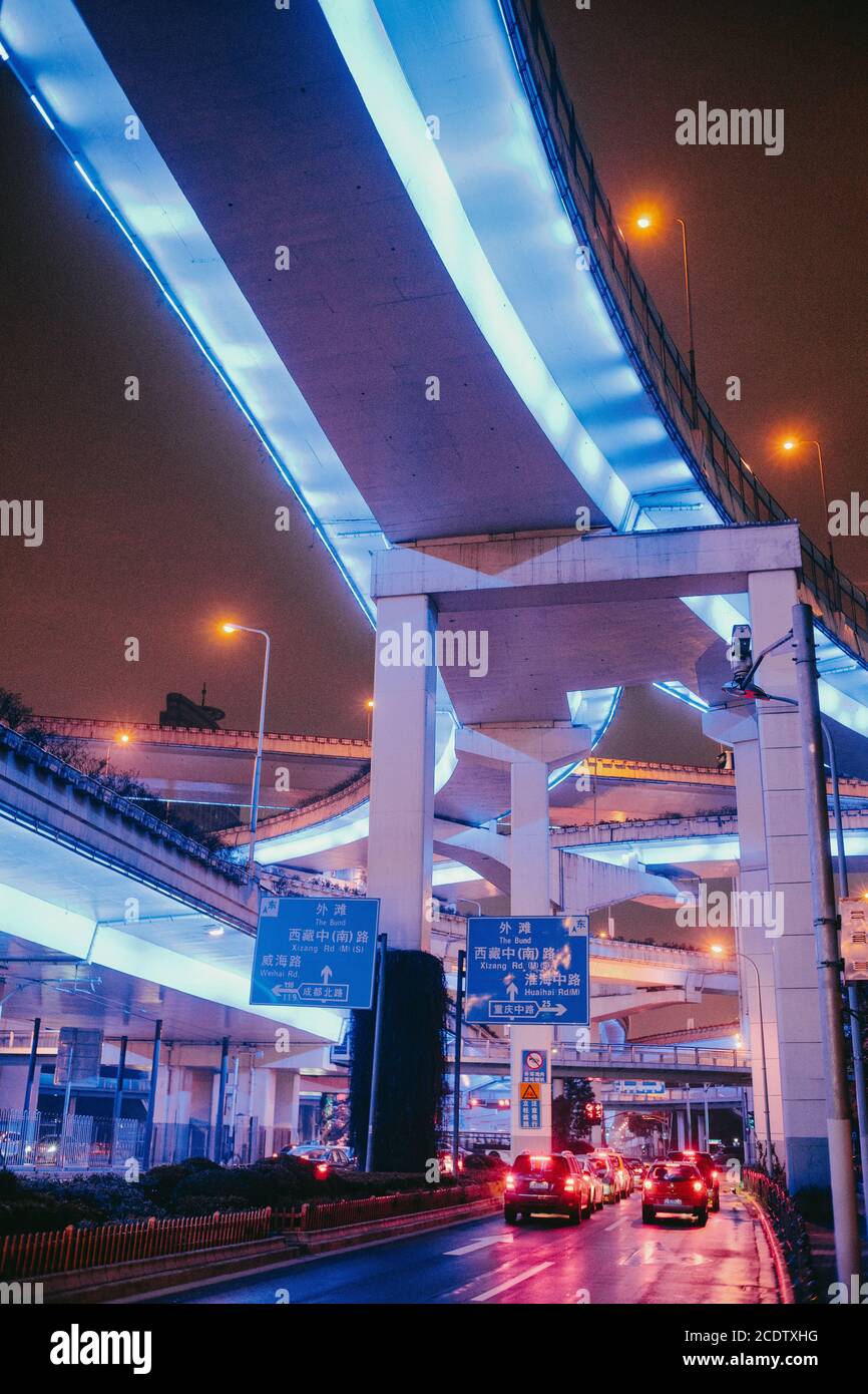 Yan'an elevated road flyover interchange Stock Photo - Alamy